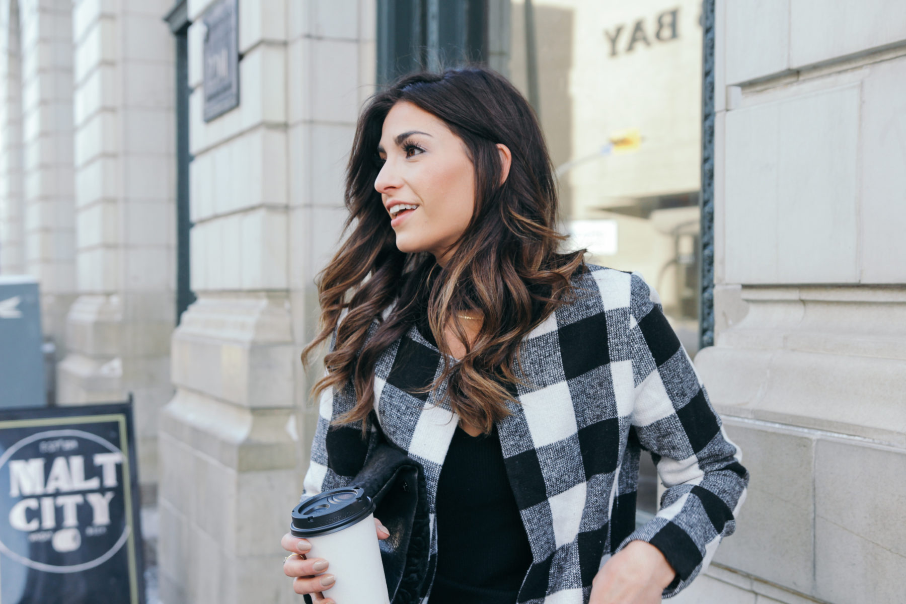 Buffalo Check Coat - Teach Me Style - A style, beauty and life blog.